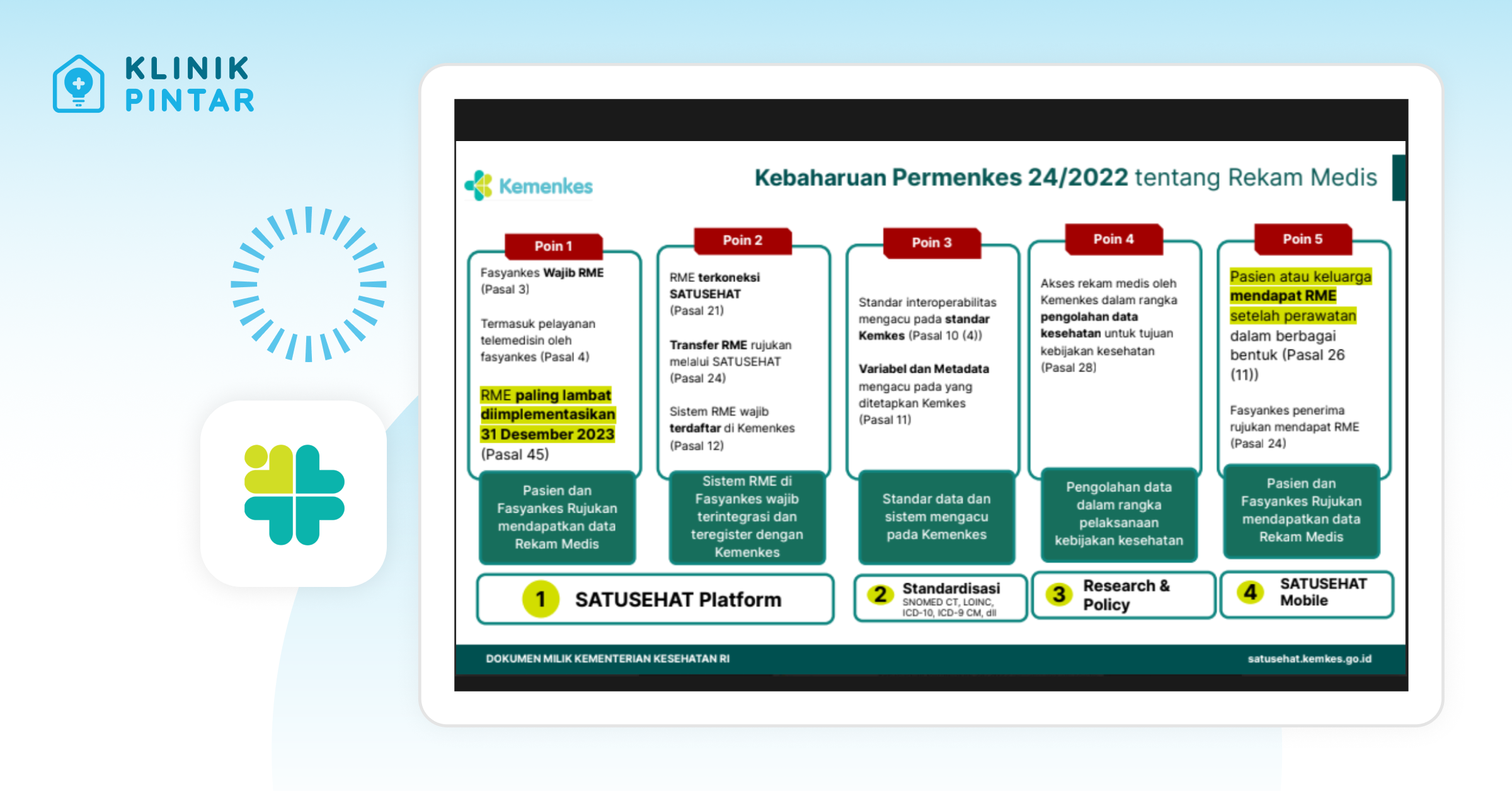 Webinar Klinik Pintar: Dukung Percepatan RME Terintegrasi SATUSEHAT